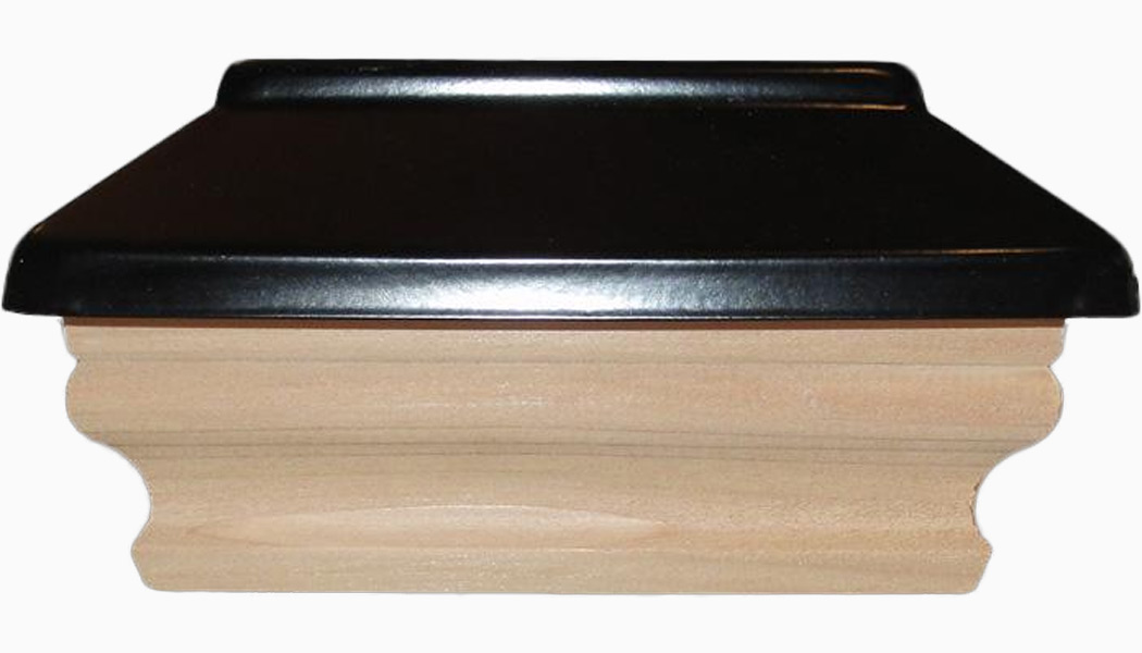 Halifax Flat Black Metal Post Caps by Nantucket Post Cap - DeckAccent.com