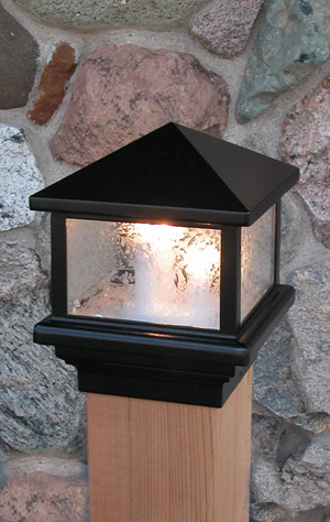 Sirius Black Low Voltage Post Caps by Aurora Deck Lighting - DeckAccent.com