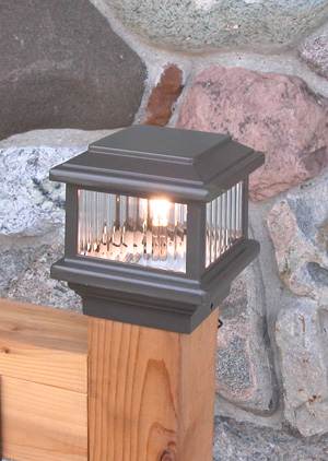 Titan Bronze Low Voltage Post Cap by Aurora Deck Lighting - DeckAccent.com