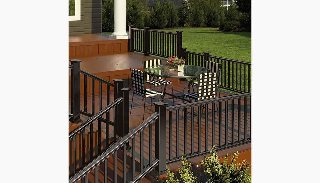 CXT Pro Colonial Dark Walnut Composite Deck Railing by Deckorators ...