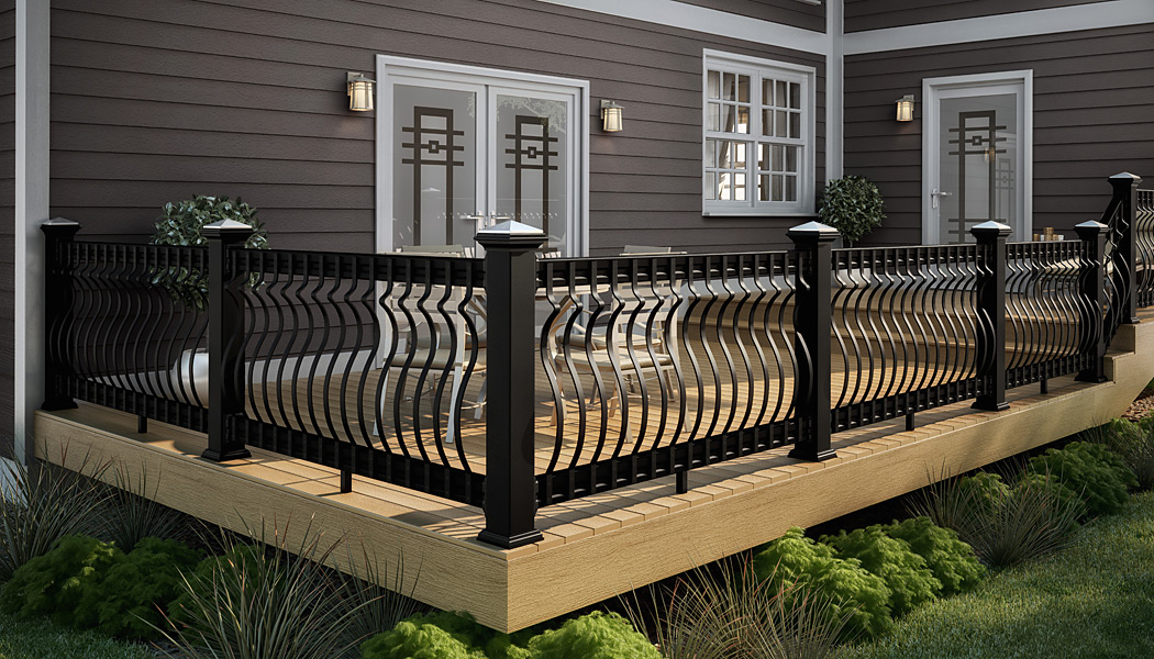 Baroque Face Mount Metal Balusters by Deckorators - DeckAccent.com